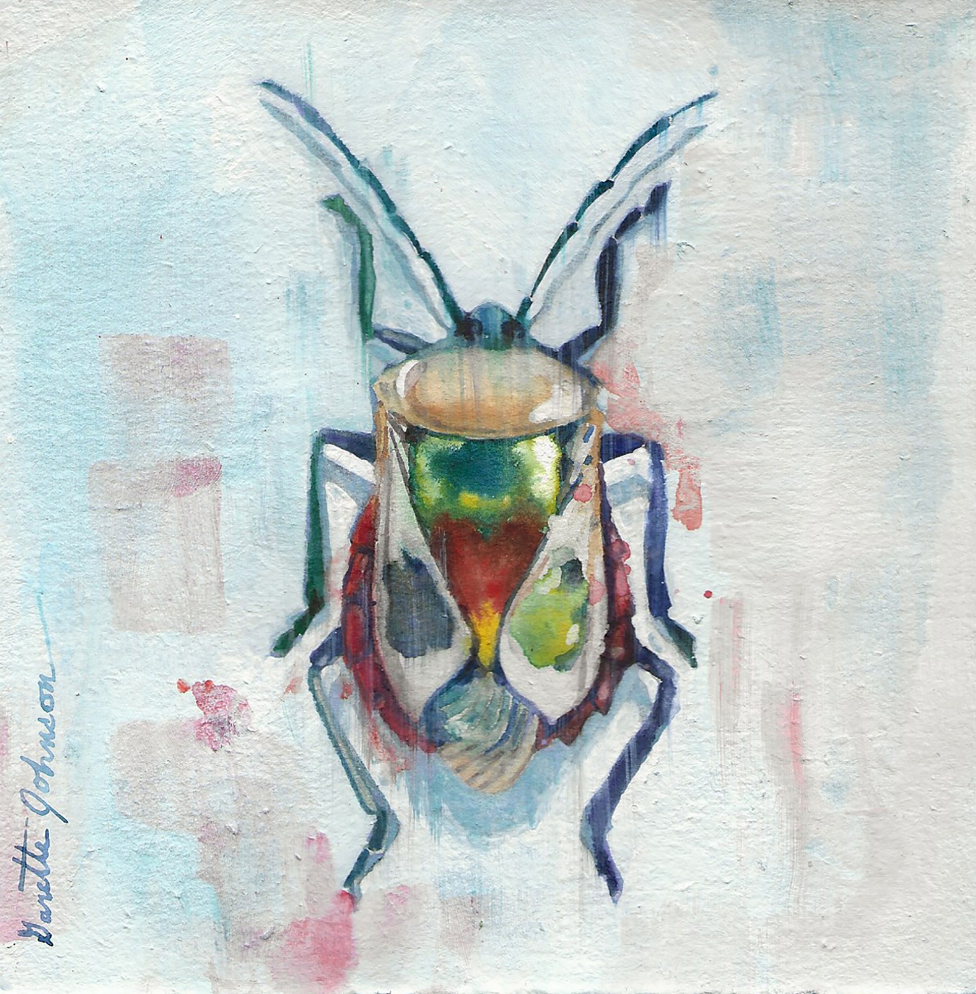 Big Little Bug Catacanthus Punctus Original Painting- Unframed ...